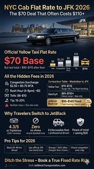 NYC Cab Flat Rate To JFK 2026: Shocking Real Cost After All Fees!