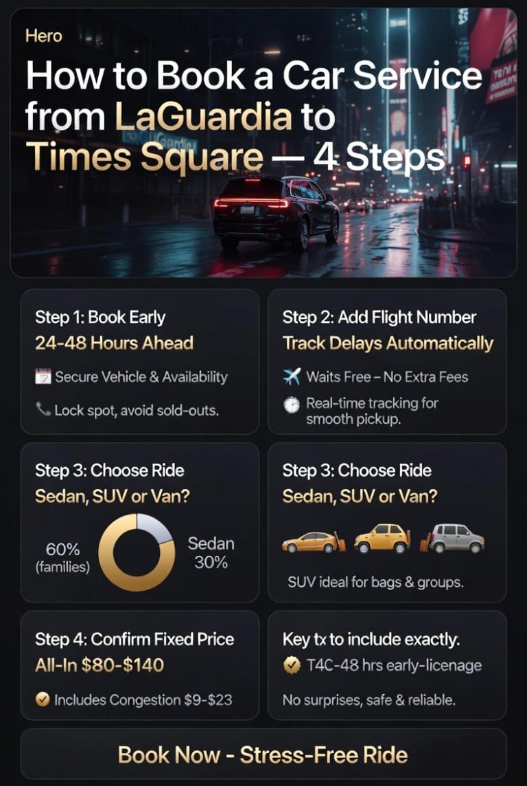 How To Book A Car Service From LaGuardia To Times Square: Ultimate $80 Hack